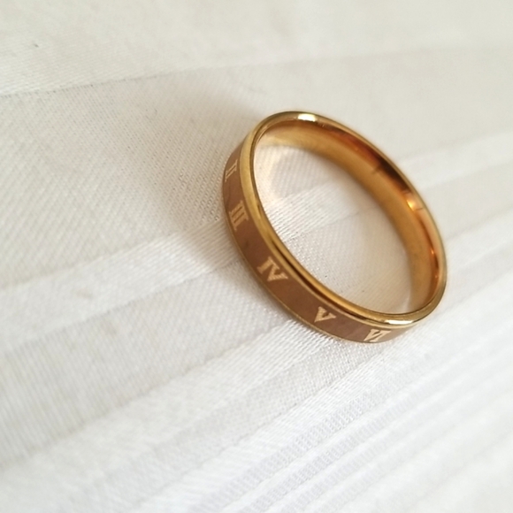 Jewelry | New Gold Band Roman Numerals Ring | Poshmark
